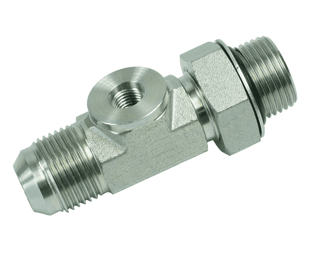 JIC 37º Male x ORB Male with Gauge Ports | HydraCheck